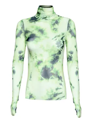 AFRM AFRM Zadie Semi Sheer Turtleneck Large Retro Bloom