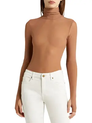 AFRM AFRM Zadie Semi Sheer Turtleneck Raw Umber