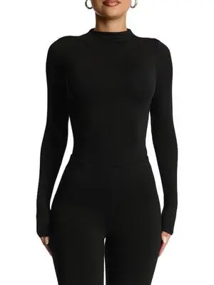 Naked Wardrobe Nw Mockneck Bodysuit - Black