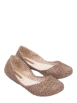 Melissa Campana Papel Vii Jelly Flat - Beige/glitter