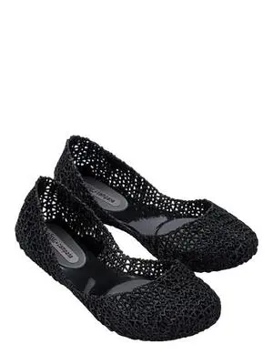 Melissa Campana Papel Vii Jelly Flat - Black Glitter/black