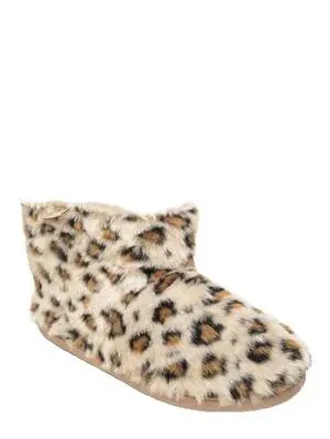 Minnetonka Betty Bootie Slipper - Cream Leopard Print