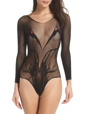 HAUTY Fishnet Bodysuit - Black