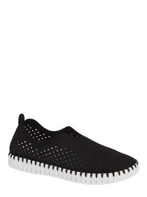 ILSE JACOBSEN Tulip 139 Perforated Slip-on Sneaker - Black