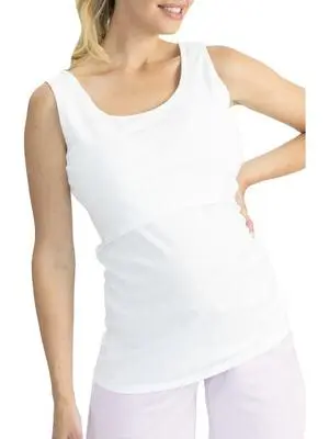 ANGEL MATERNITY Nursing Tank - White