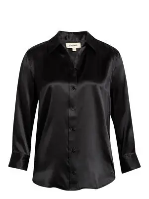 L'Agence L'AGENCE Dani Silk Charmeuse Blouse Black/black