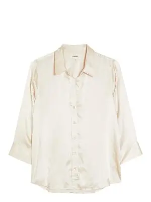 L'Agence L'AGENCE Dani Silk Charmeuse Blouse Champagne