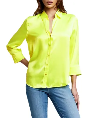 L'Agence L'AGENCE Dani Silk Charmeuse Blouse Chtr