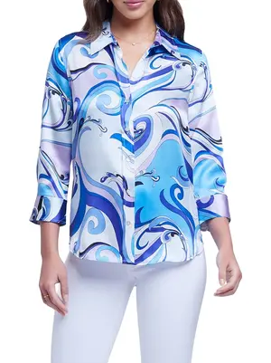 L'Agence L'AGENCE Dani Silk Charmeuse Blouse Lavendr St Martin