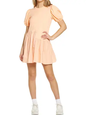 English Factory English Factory Puff Sleeve Mini Dress Coral