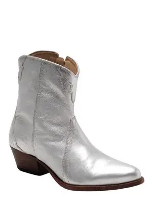 Free People Free People New Frontier Western Booties Silver Leather