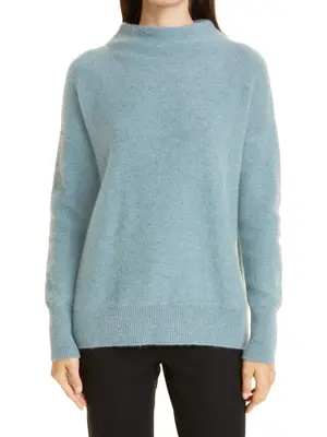 Vince Vince. Boiled Cashmere Funnel Neck Pullover 466hoc-h Ocean