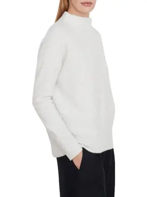 Vince Vince. Boiled Cashmere Funnel Neck Pullover H Pale Iris