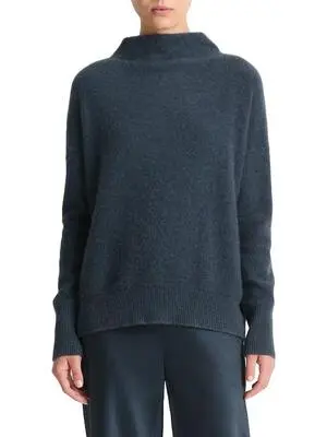 Vince Vince. Boiled Cashmere Funnel Neck Pullover H Tide Stone