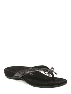 Vionic Vionic Bella II Flip Flop Black Tile Patent