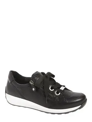 ARA Ollie Lace-up Sneaker - Black W/silver Accents