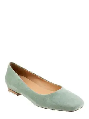 Trotters Trotters Honor Leather Flat Seafoam