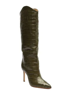 Schutz Schutz Maryana Pointed Toe Boots Military Green