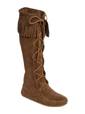 Minnetonka Minnetonka Lace-Up Boots Brown Suede