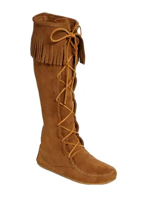 Minnetonka Minnetonka Lace-Up Boots Dusty Brown