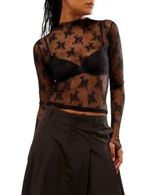 Free People Lady Lux Layering Top - Black