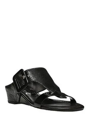 DONALD PLINER Ofelia Embossed Leather Sandals - Black