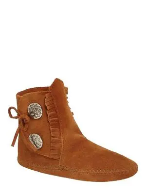 Minnetonka Minnetonka Two-Button Softsole Bootie Brown