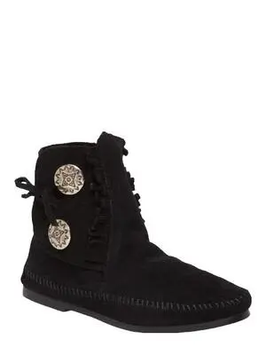 Minnetonka Minnetonka Two-Button Hardsole Bootie Black