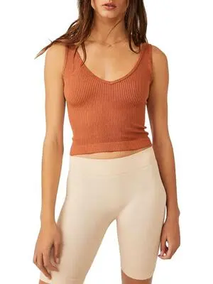 Free People Rib Brami Crop Tank - Caldera
