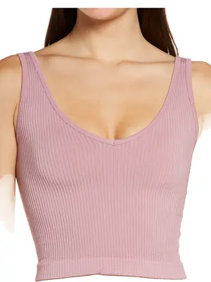 Free People Free People Rib Brami Crop Tank Dried Currant