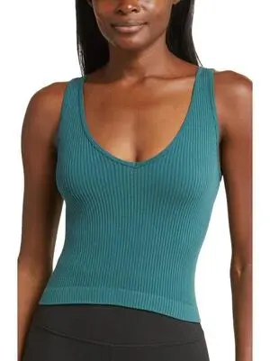 Free People Free People Rib Brami Crop Tank Forest Pool