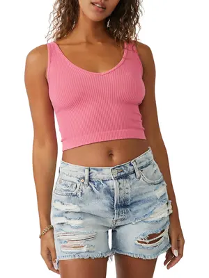 Free People Free People Rib Brami Crop Tank Pompom