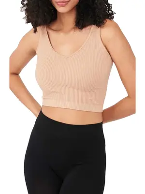 Free People Free People Rib Brami Crop Tank Tea Tree