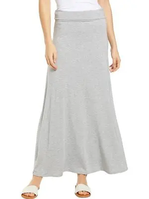 Loveappella Roll Top Maxi Skirt - Heather Grey