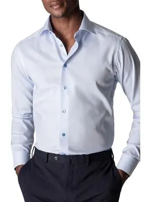 Eton Contemporary Fit Textured Solid Shirt - Blue