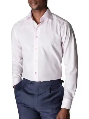 Eton Contemporary Fit Textured Solid Shirt - Pink/red
