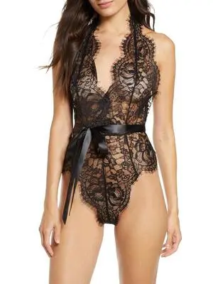 OH LA LA CHERI Naomi Lace Bodysuit - Black