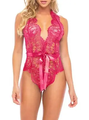 OH LA LA CHERI Naomi Lace Bodysuit - Raspberry Sorbet
