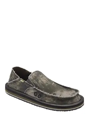 Sanuk Slip-On Sneaker Black/ Grey Tie Dye