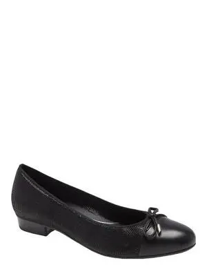 ARA Ara Belinda Ballerina Flat Black Glen Leather