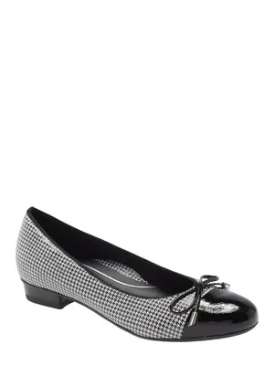 ARA Ara Belinda Ballerina Flat Black/ White Leather