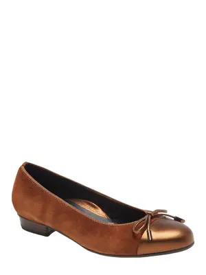 ARA Ara Belinda Ballerina Flat Bronze Gauchosoft/ Nuts Velour