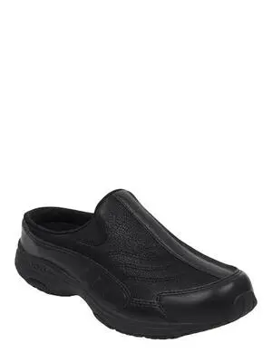 Easy Spirit Traveltime Clog Sneaker - Black Leather