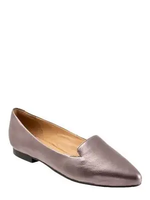 Trotters Harlowe Pointed Toe Loafer - Pewter