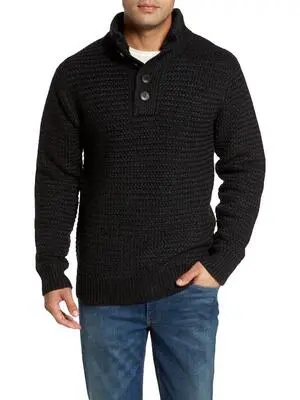 SCHOTT Military Henley Sweater - Black