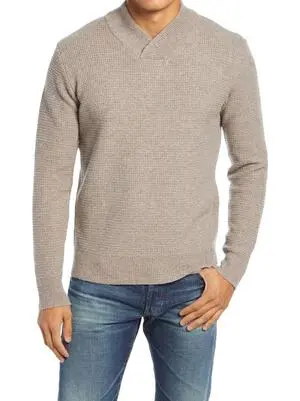 SCHOTT Schott NYC Waffle Knit Wool Blend Pullover Taupe