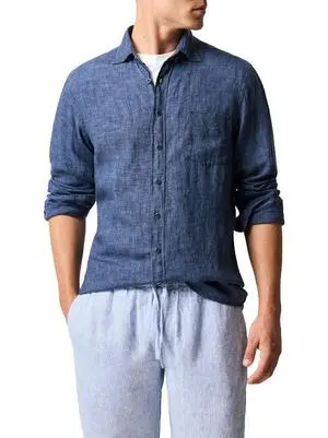 Rodd & Gunn Coromandel Button-up Linen Shirt - Marine