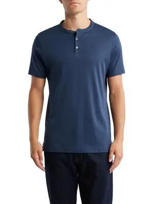 Robert Barakett Georgia Solid Henley Shirt - Blue Night