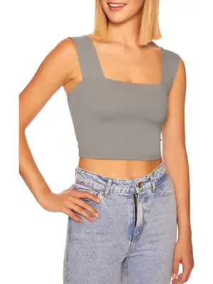Susana Monaco Crop Tank Pewter