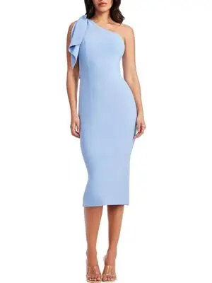 Dress The Population Dress The Population Tiffany One-Shoulder Midi Dress Sky